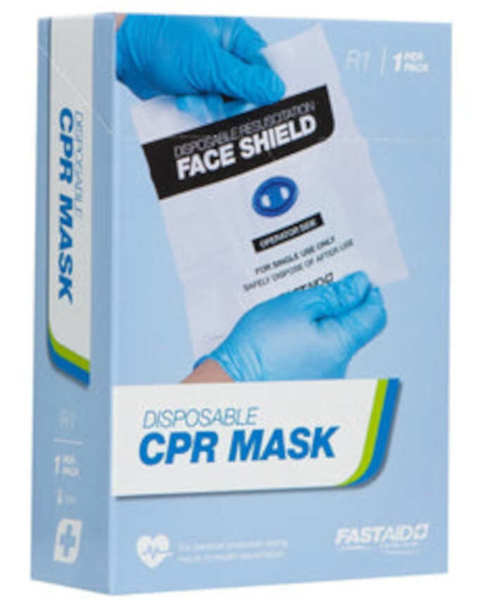 RESUSCITATION FACE SHIELD, DISPOSABLE, WITH VALVE, 1PK - FastAid