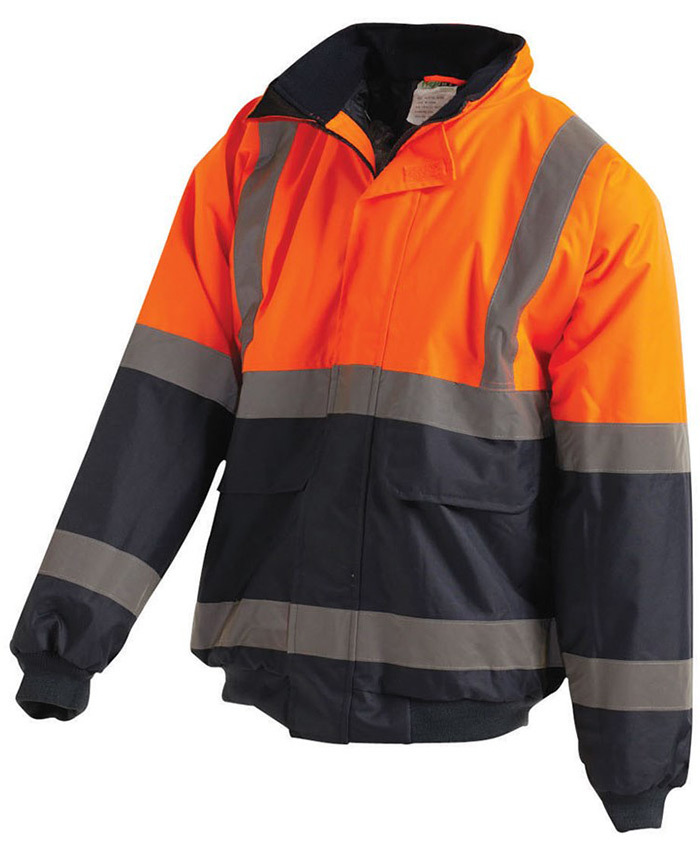 Hi-Vis 2 Tone Wet Weather Bomber Taped Jacket - Workit Workwear